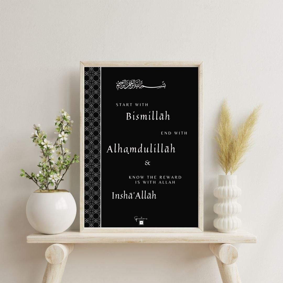 Daily Islamic Affirmation Art – Bismillah, Alhumdulilah, Inshallah ...