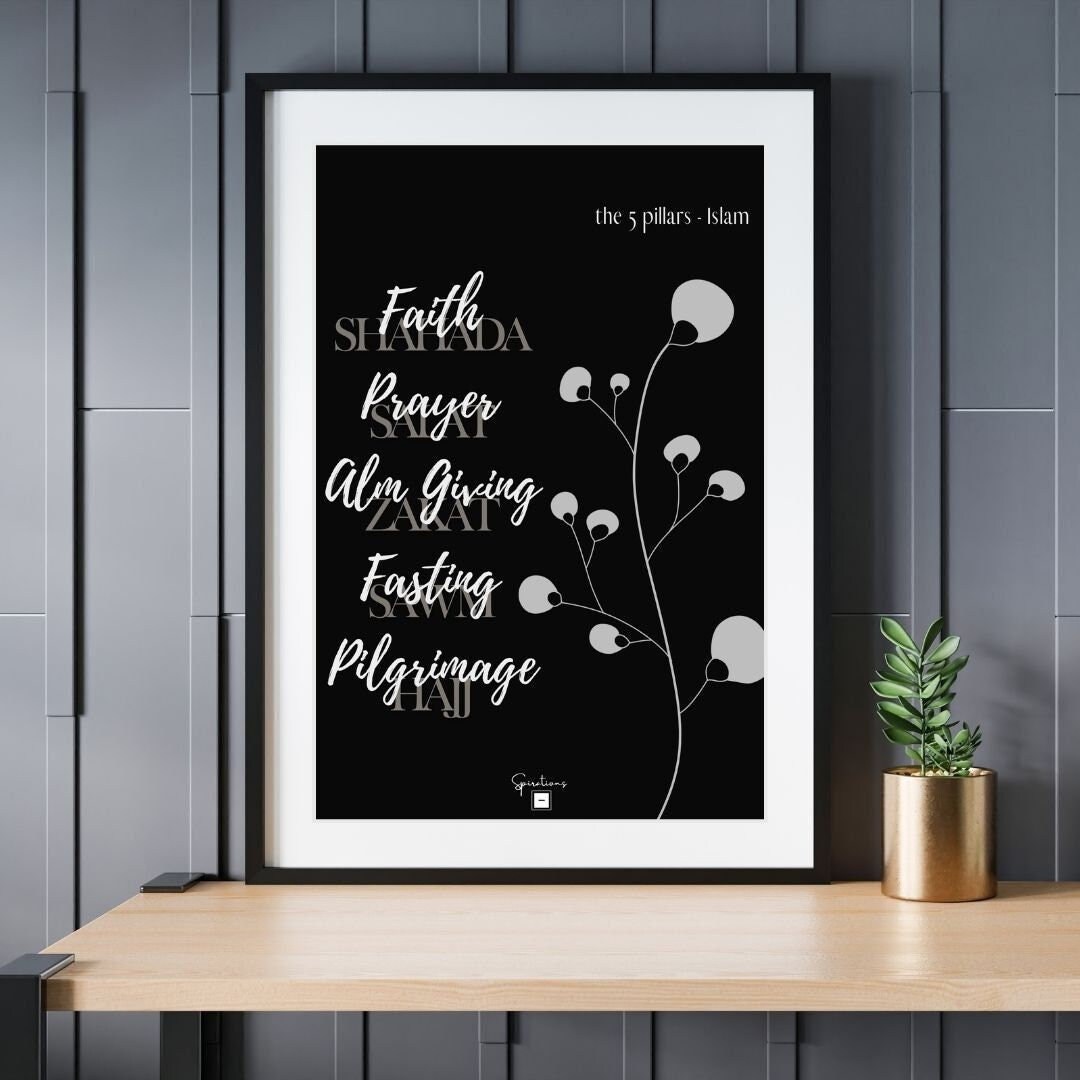 Affirmation Art – 5 Pillars of Islam | Wall Art Printable | Modern Home ...