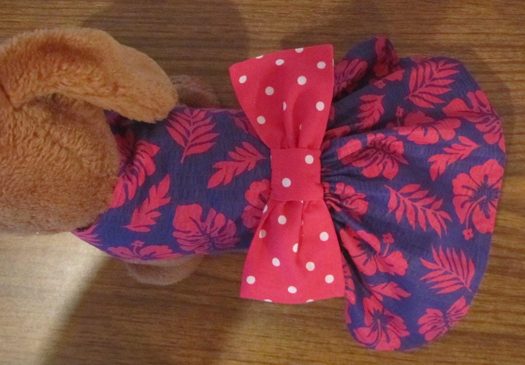 Custom Pet Dress: Tropical Floral Dog/cat Dress With Bow - Etsy