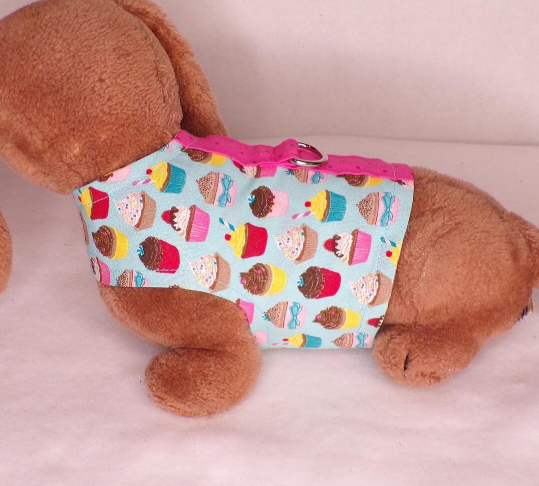 Custom Cotton Print Dog/cat Harness: Cupcake Fabric - Etsy