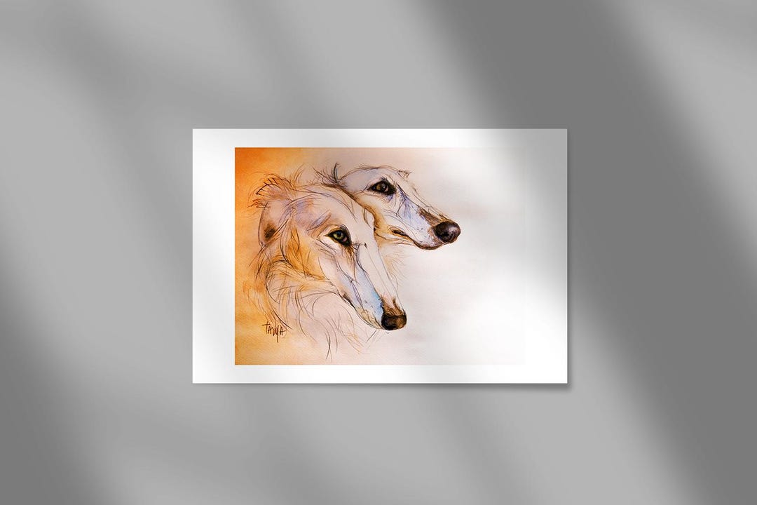 Borzoi Print, Borzoi Print, Gift Borzoi Lover, Borzoi Painting, Borzois ...