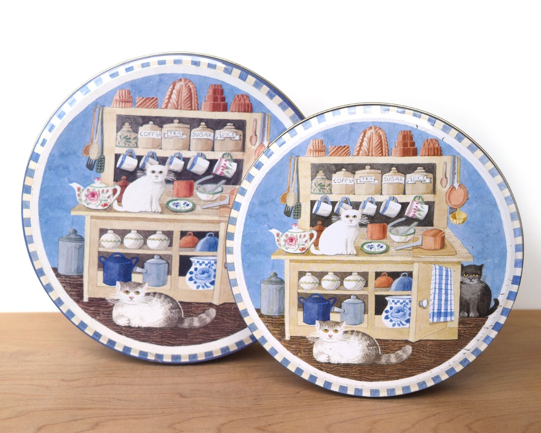 Vintage Pat Albeck Cat Tins Round Cake Tin Boxes Made by J Luber - Etsy