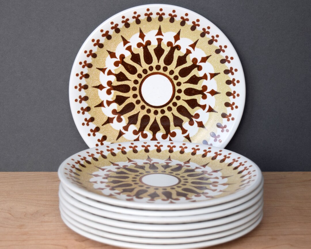 Vintage Side Plates Retro Cake Plates Alfred Meakin Toledo Pattern Set ...