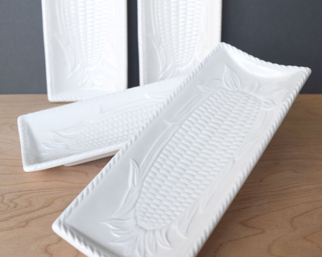 Vintage Corn Plates Set of Four Rectangular With Embossed Design Made ...