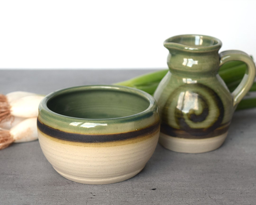 Moffat Pottery Hand Thrown Sugar Bowl and Milk Jug Creamer - Etsy