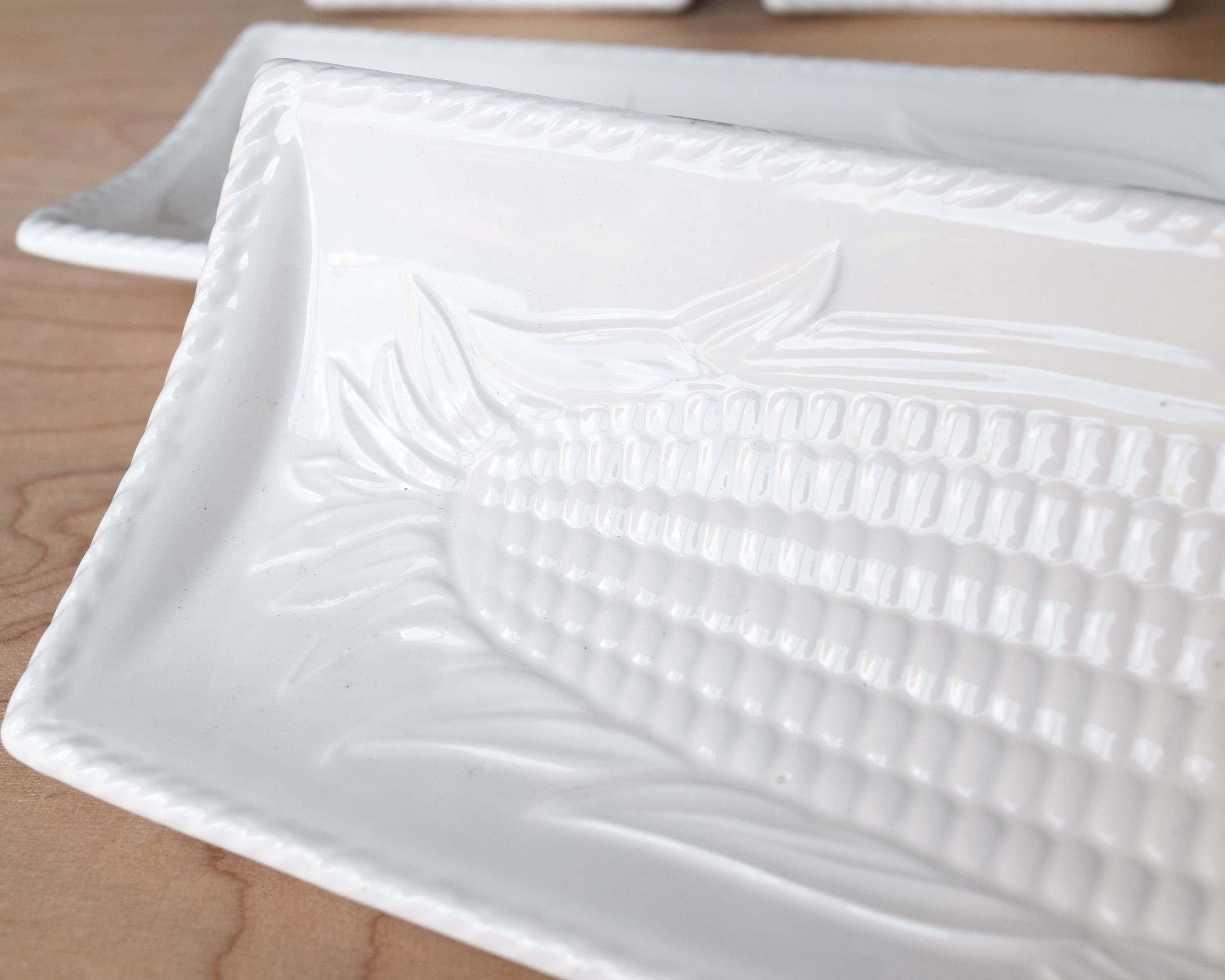 Vintage Corn Plates Set of Four Rectangular With Embossed Design Made ...