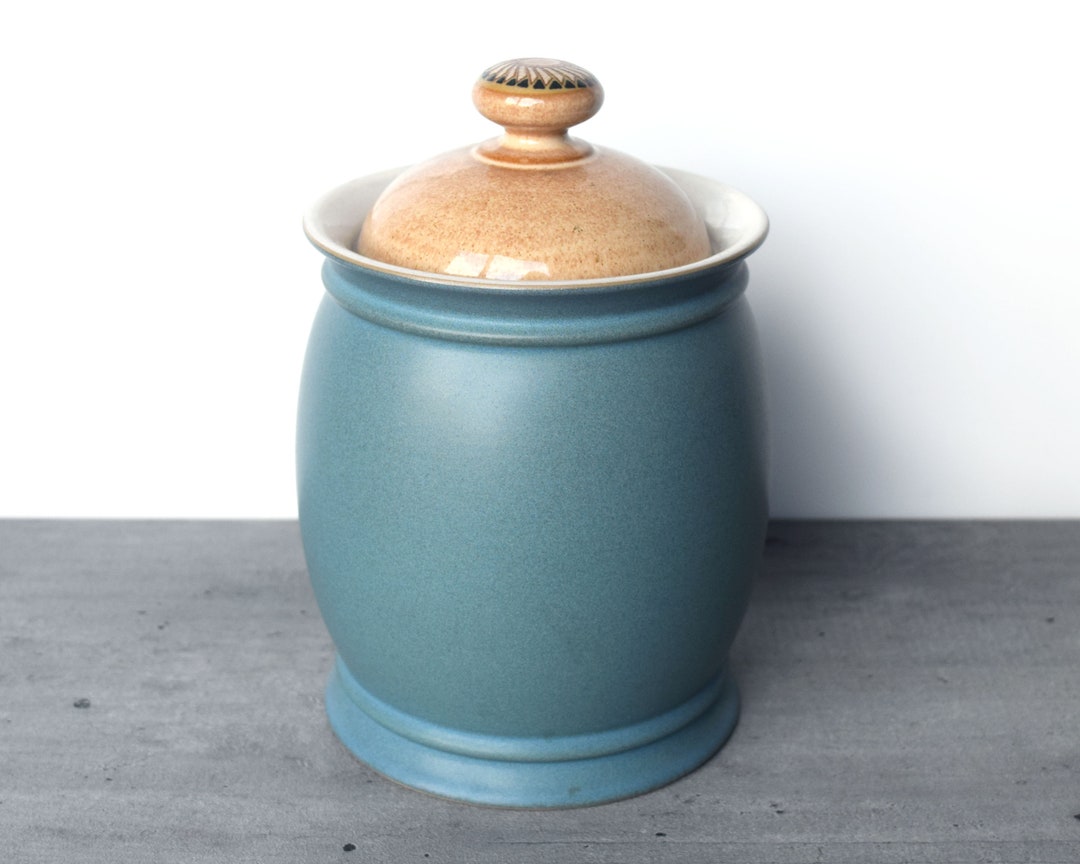 Denby Pottery Luxor Storage Jar Stoneware Lidded Canister in Dark Duck ...