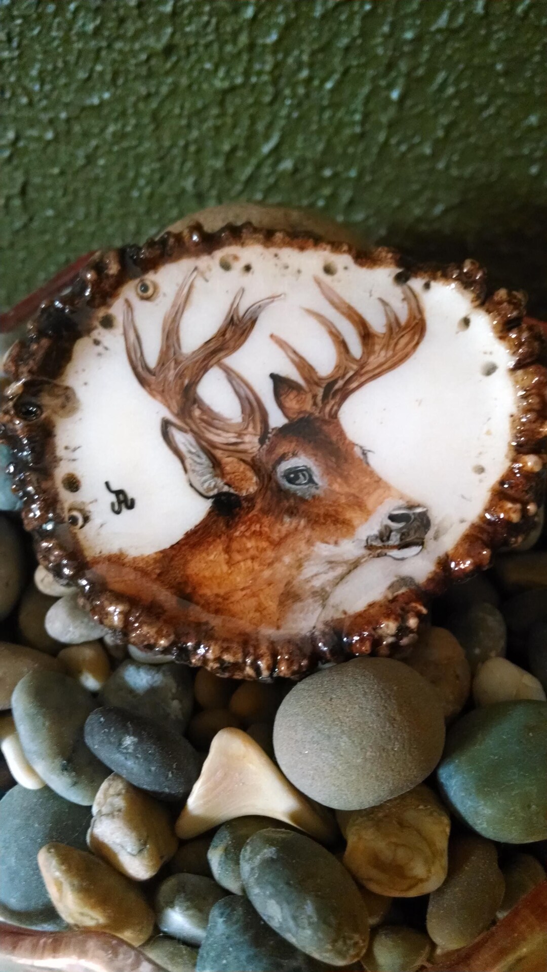 Whitetail Deer Belt Buckle, Hand Painted Whitetail Buck on 3 Wide Elk ...