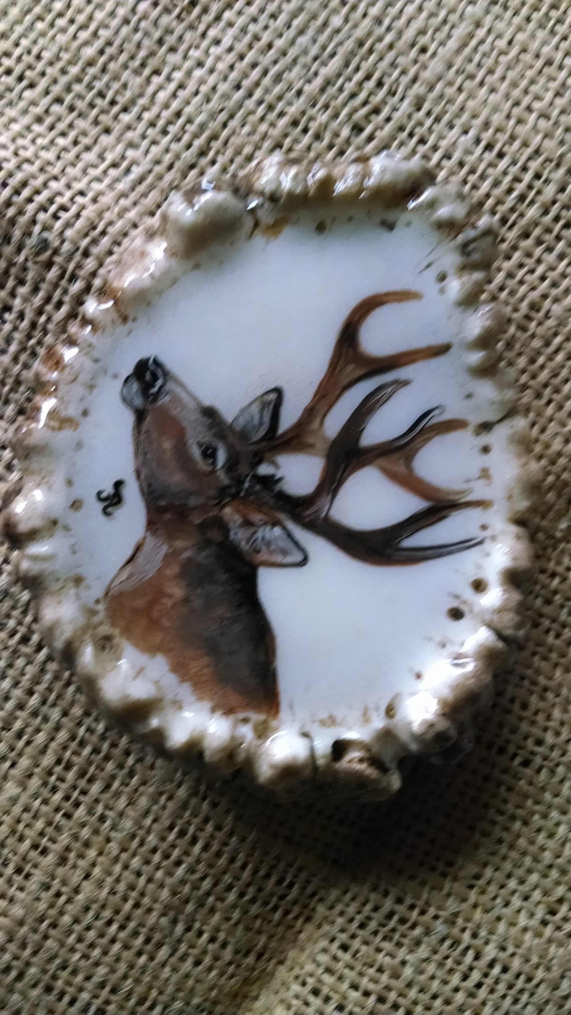 Antler Belt Buckle: hand painted Mule Deer Buck original on | Etsy