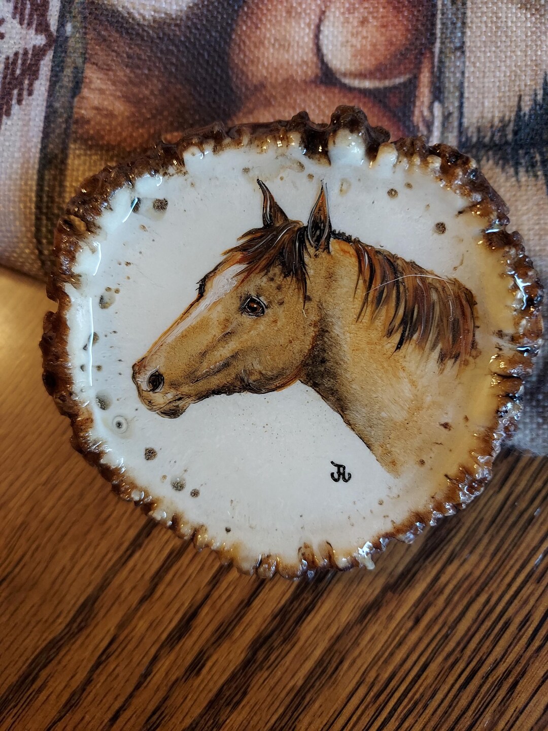 Hand Painted Sorrel Horse Antler Belt Buckle, Wildlife Art - Etsy