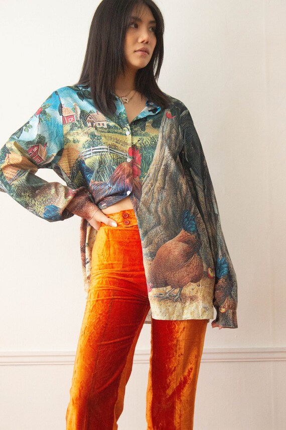 RARE 1969 Alkasura Kings Road London Orange Crushed V… - Gem