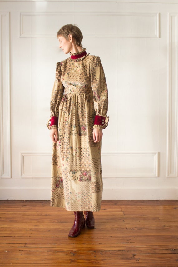 1970s Patchwork Prairie Dress - Gem