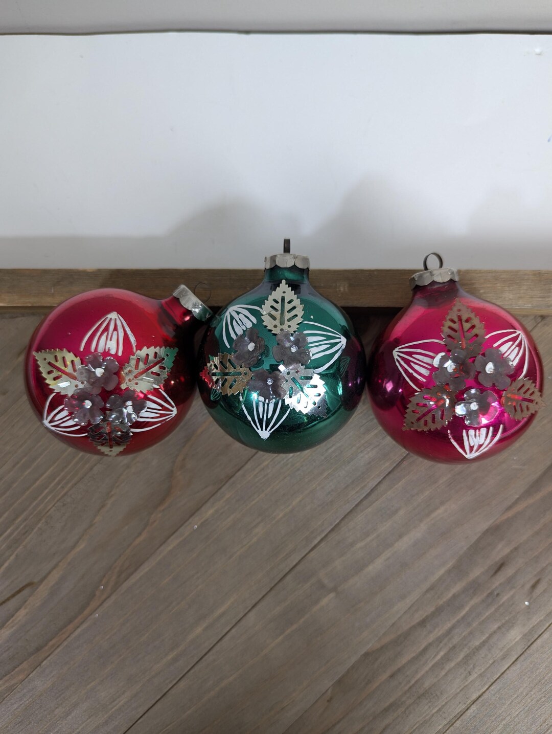 Mercury Glass Baubles, East Germany Vintage Glass Christmas Ornaments ...