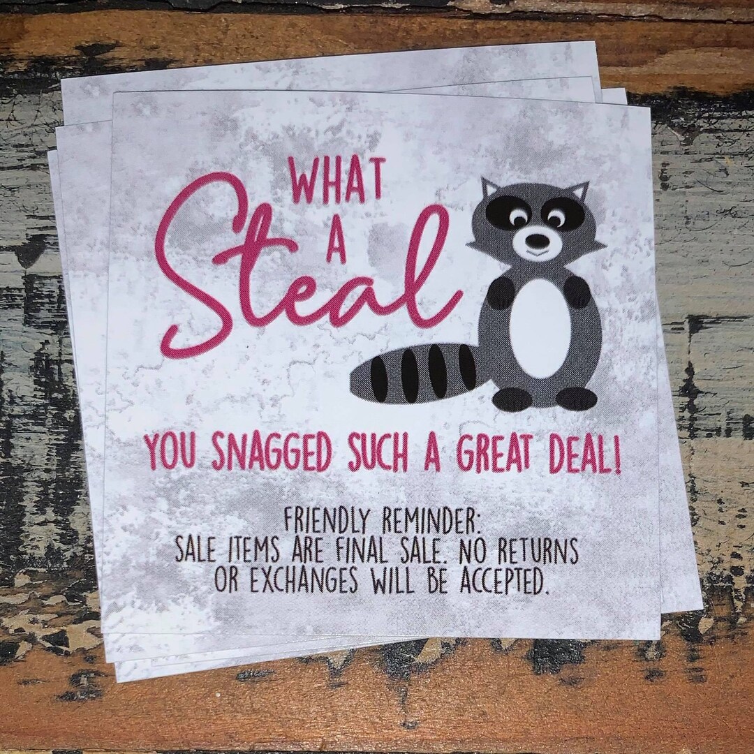 Set of 100 What a Steal Business Stickers Discount Great Deal Boutique ...