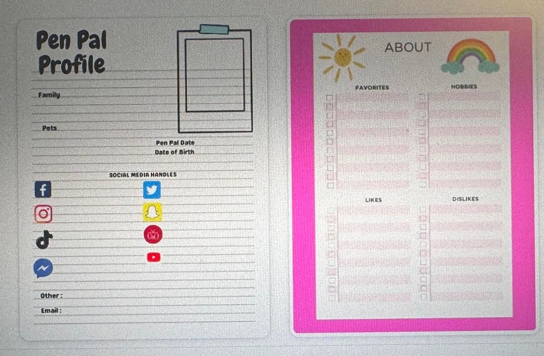 Pen Pal Tracker Printable - Etsy