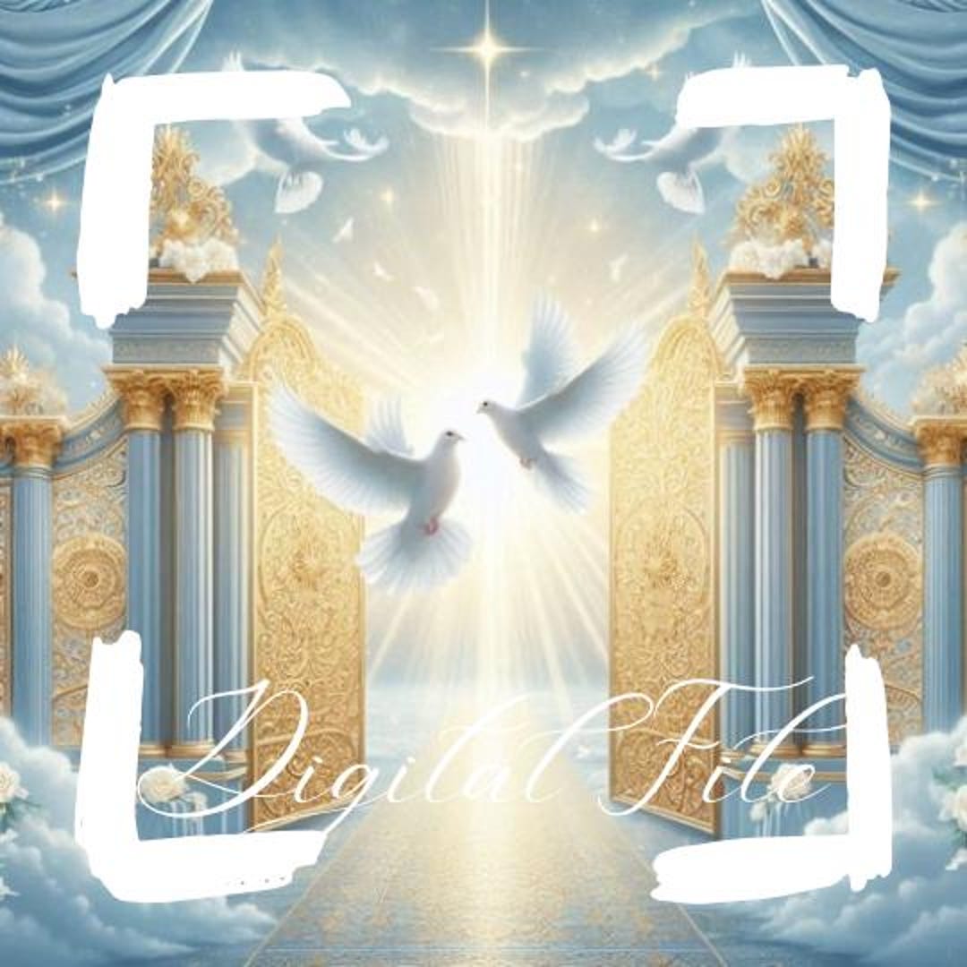 Light Blue and Gold Heavenly Digital File - Etsy