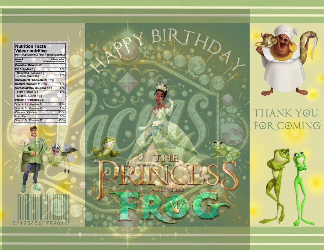 Cute Princess and the Frog Chip Wrapper Design Digital File - Etsy