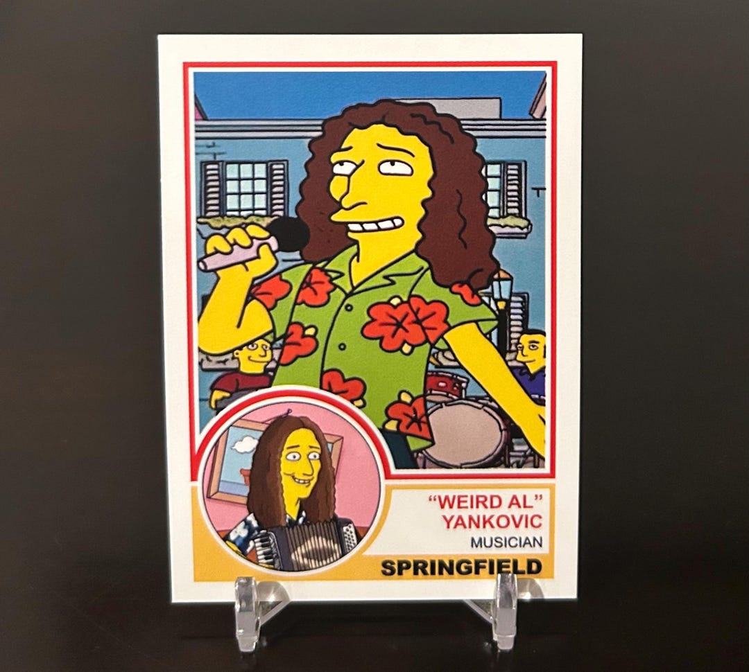 Weird Al Yankovic Simpsons - Custom Retro Baseball Card - Etsy