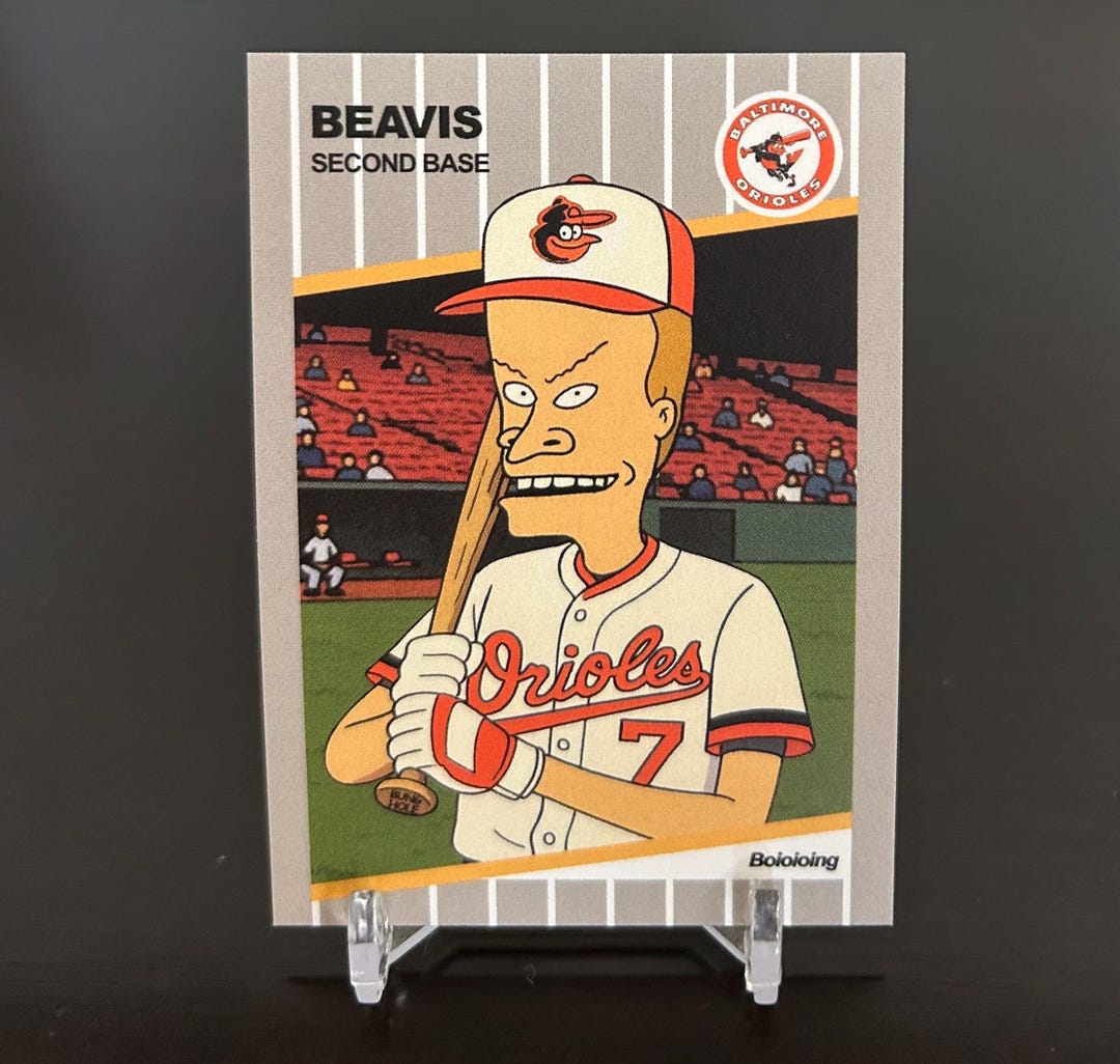 BEAVIS 1989 Billy Ripken Custom Parody Baseball Card - Baltimore ...
