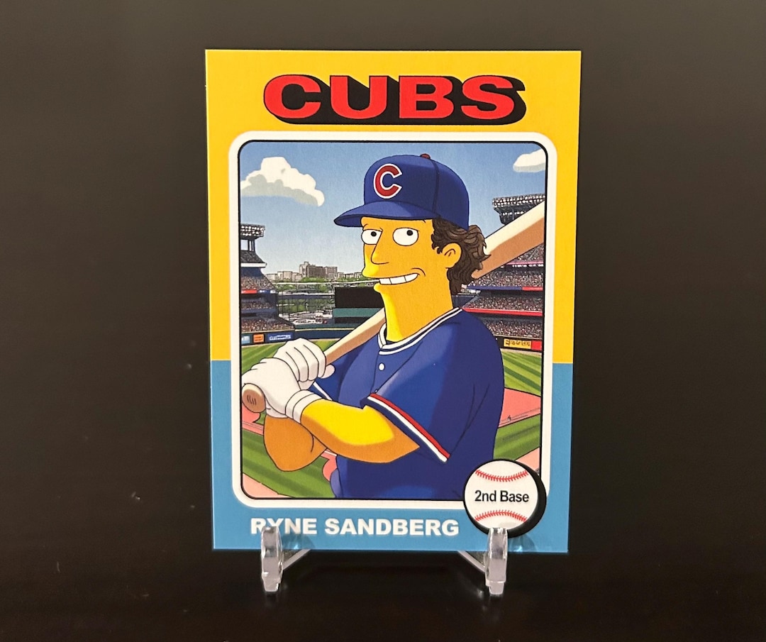 Ryne Sandberg Custom Simpsons Baseball Card - Chicago Cubs - Etsy