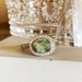 14K White Gold Rough Mint Garnet Ring With Diamond Halo - Etsy