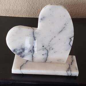 Amethyst Blue Marble Heart 6" Polished Heart on Marble Base ...