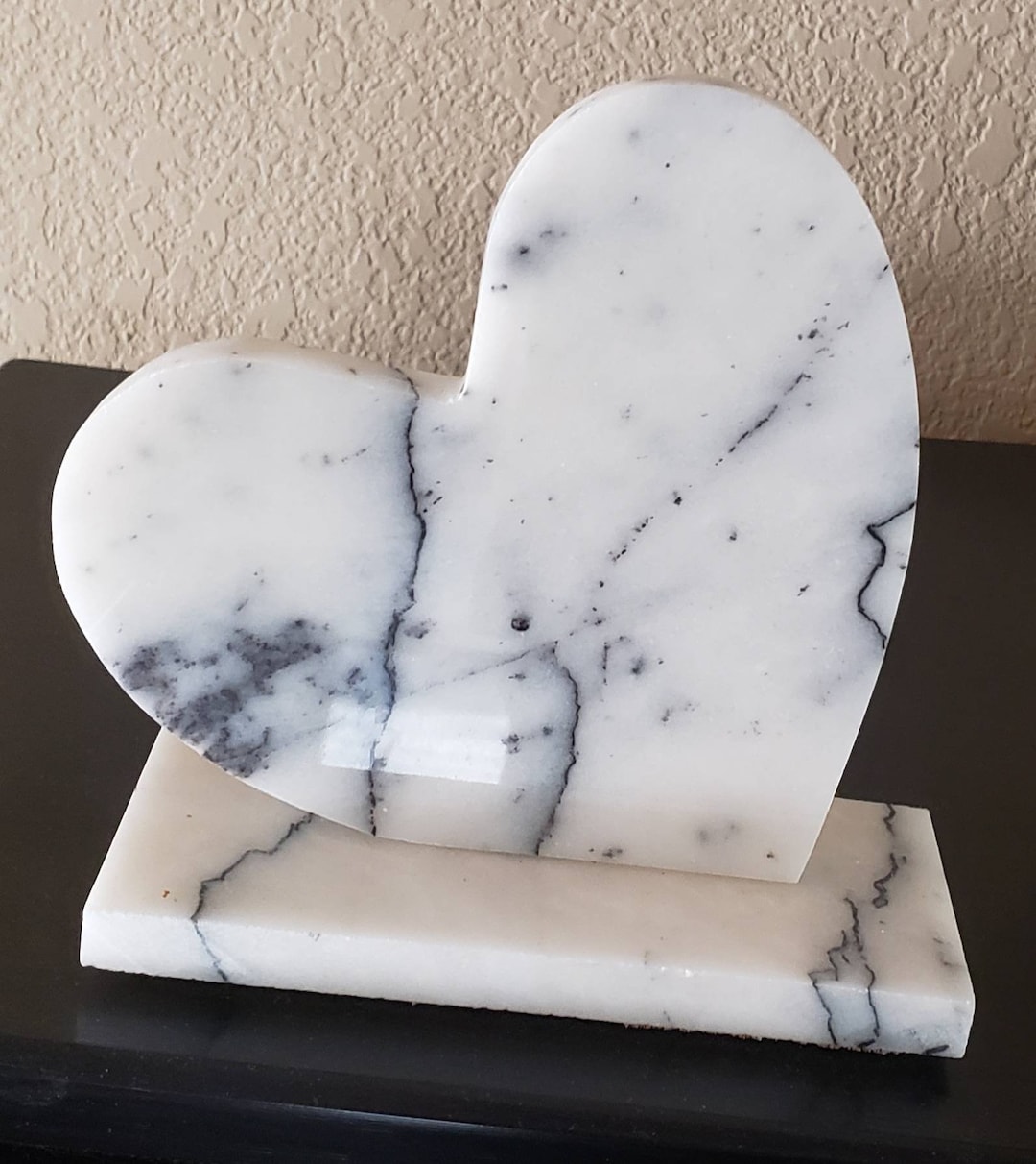 Amethyst Blue Marble Heart 6" Polished Heart on Marble Base ...