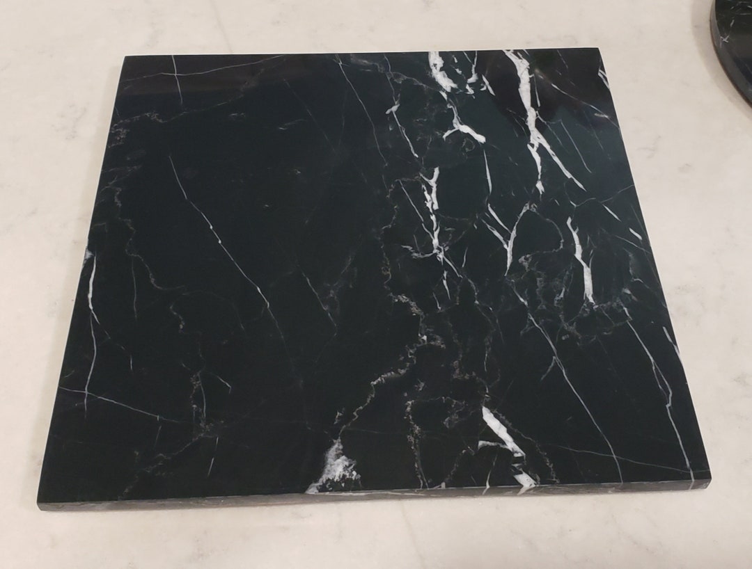 Large Nero Marquina Marble Squares Trivets / Tabletops / Decorative ...