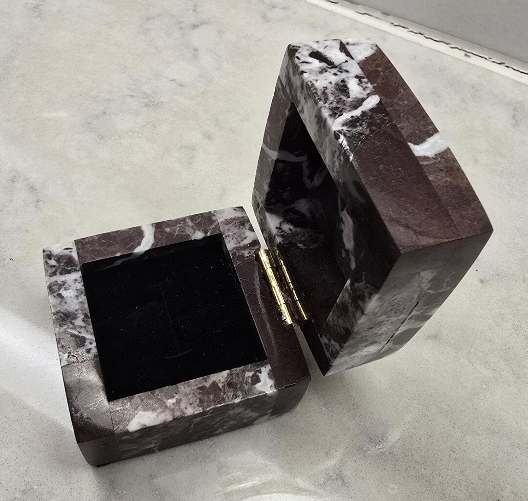 Rosso Levanto Red Marble Ring Box a Beautiful Box Perfect for a ...