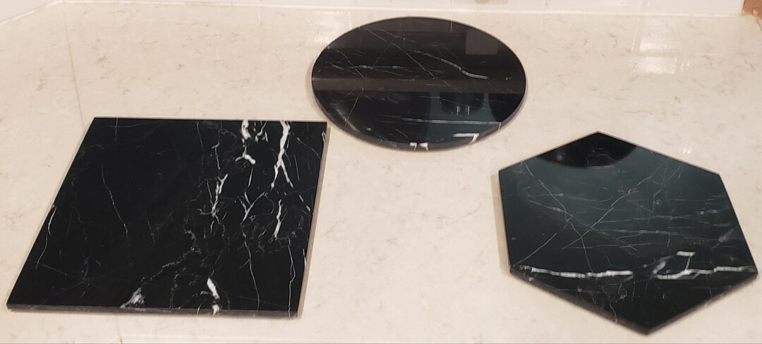 Nero Marquina Marble Trivets, Hot Plate. Perfect to Protect Your Table ...