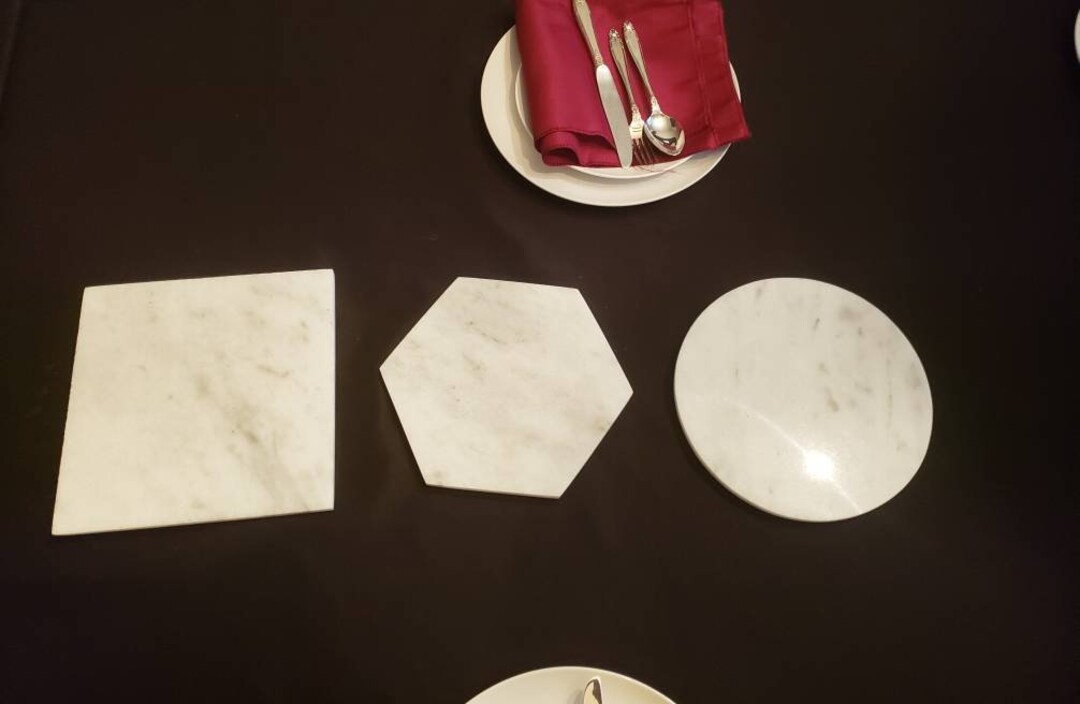 Glacier White Marble Trivets, Hot Plate. Perfect to Protect Your Table ...