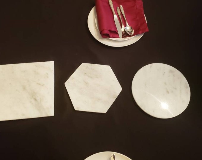 Glacier White Marble Trivets Hot Plate. Perfect to Protect - Etsy