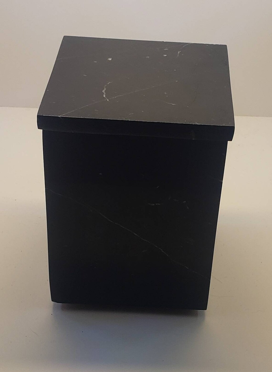Handmade Nero Marquina Black Marble Box 4"×4" Height 5 1/2" Polished ...