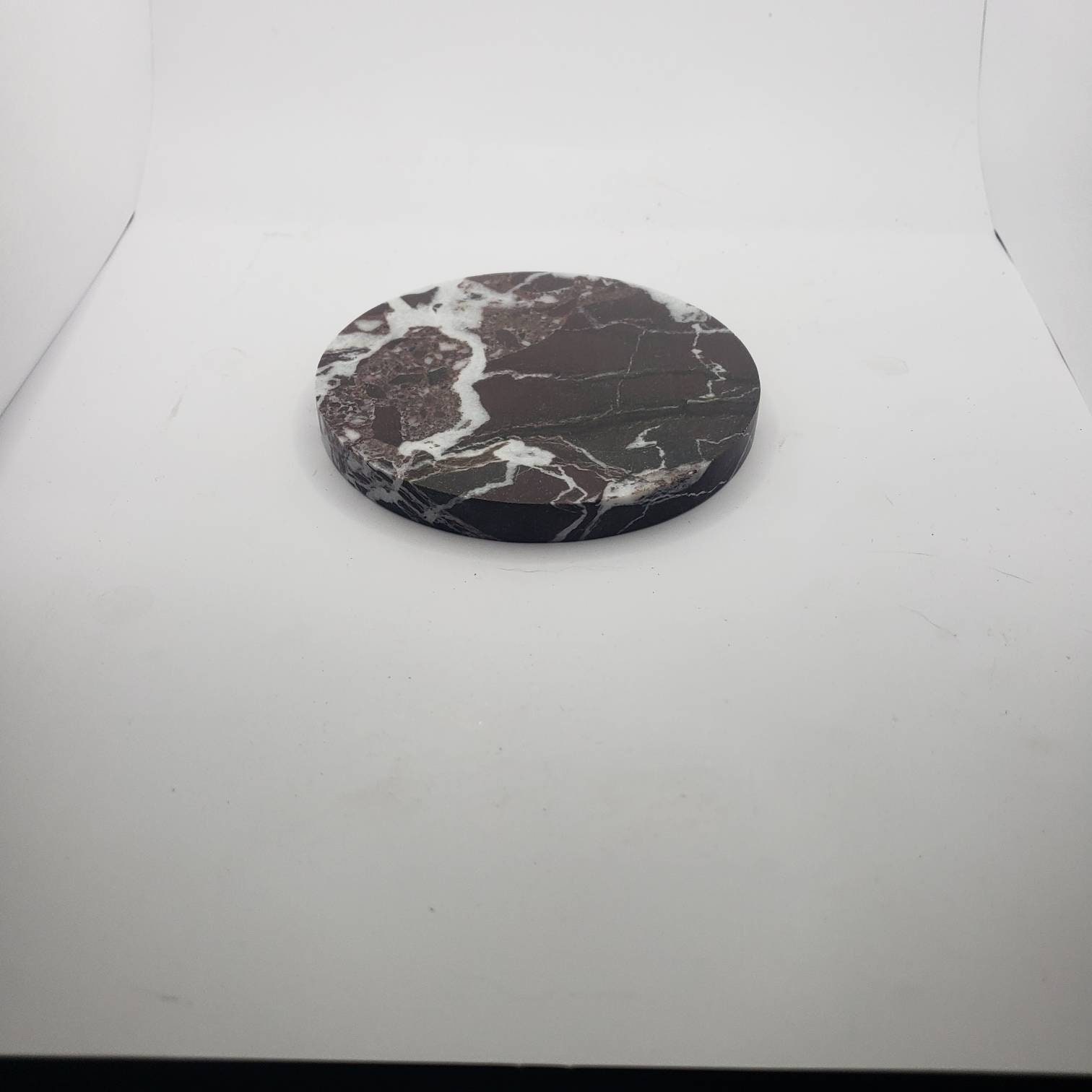 Rosso Levanto, Red and White, Burgundy Marble Coasters, Set of Four 4 ...
