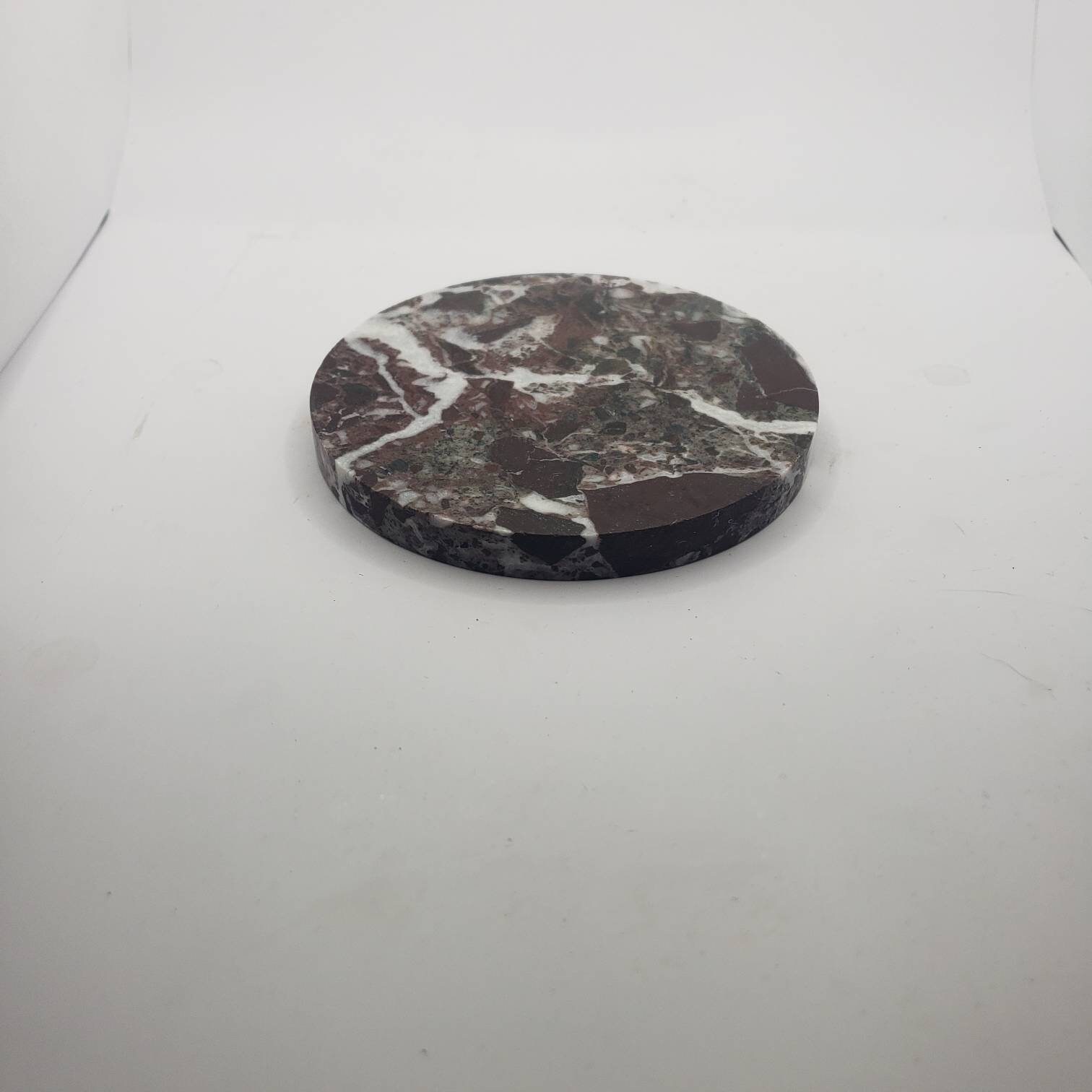 Rosso Levanto, Red and White, Burgundy Marble Coasters, Set of Four 4 ...