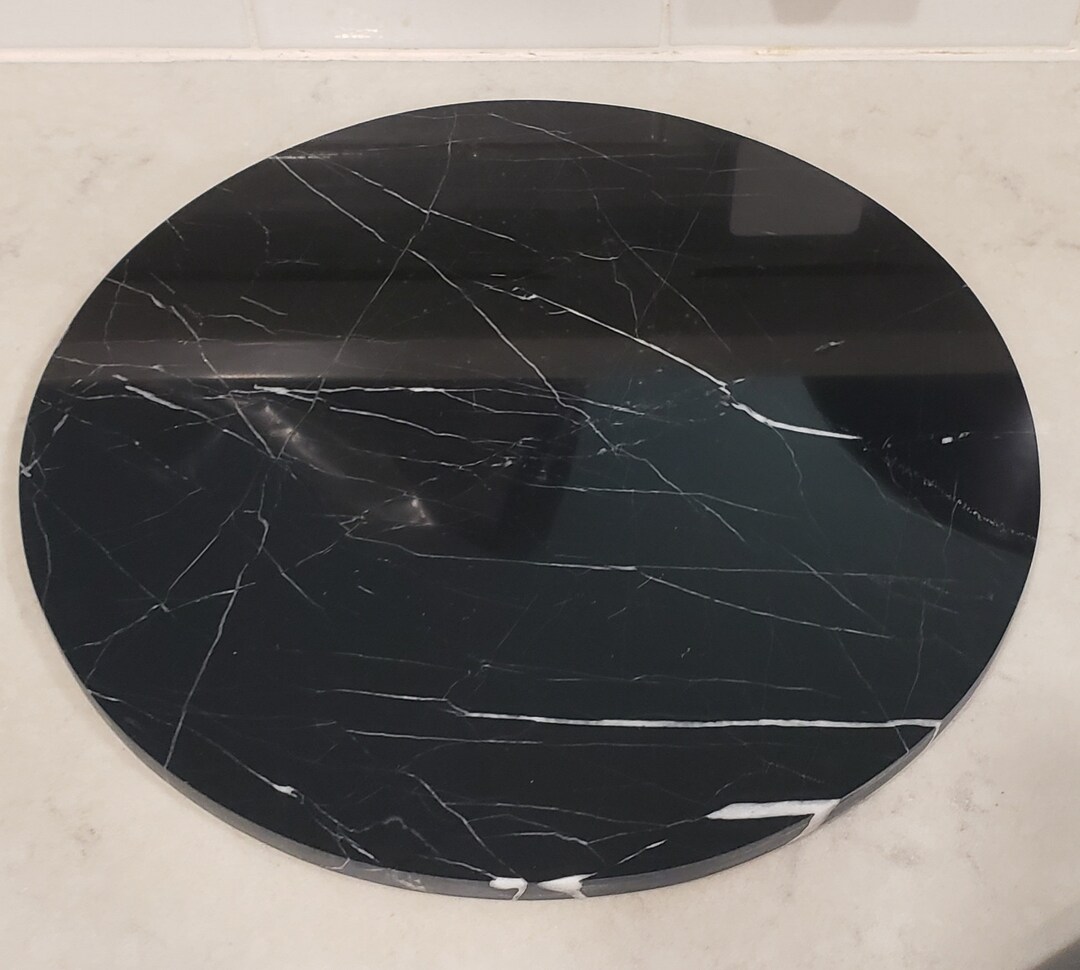 Large Nero Marquina Marble Circles Trivets / Tabletops / Decorative ...