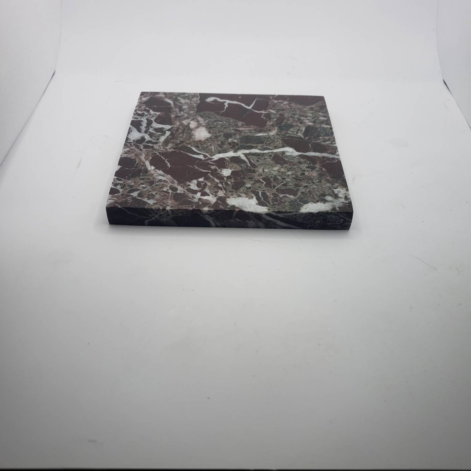 Rosso Levanto, Red and White, Burgundy Marble Coasters, Set of Four 4 ...
