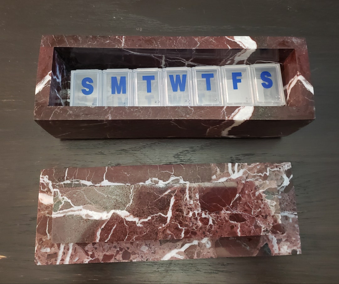 Rosso Levanto Red Marble Pill Box Marble Box 7"×2 1/4" Height 2 3/8 ...