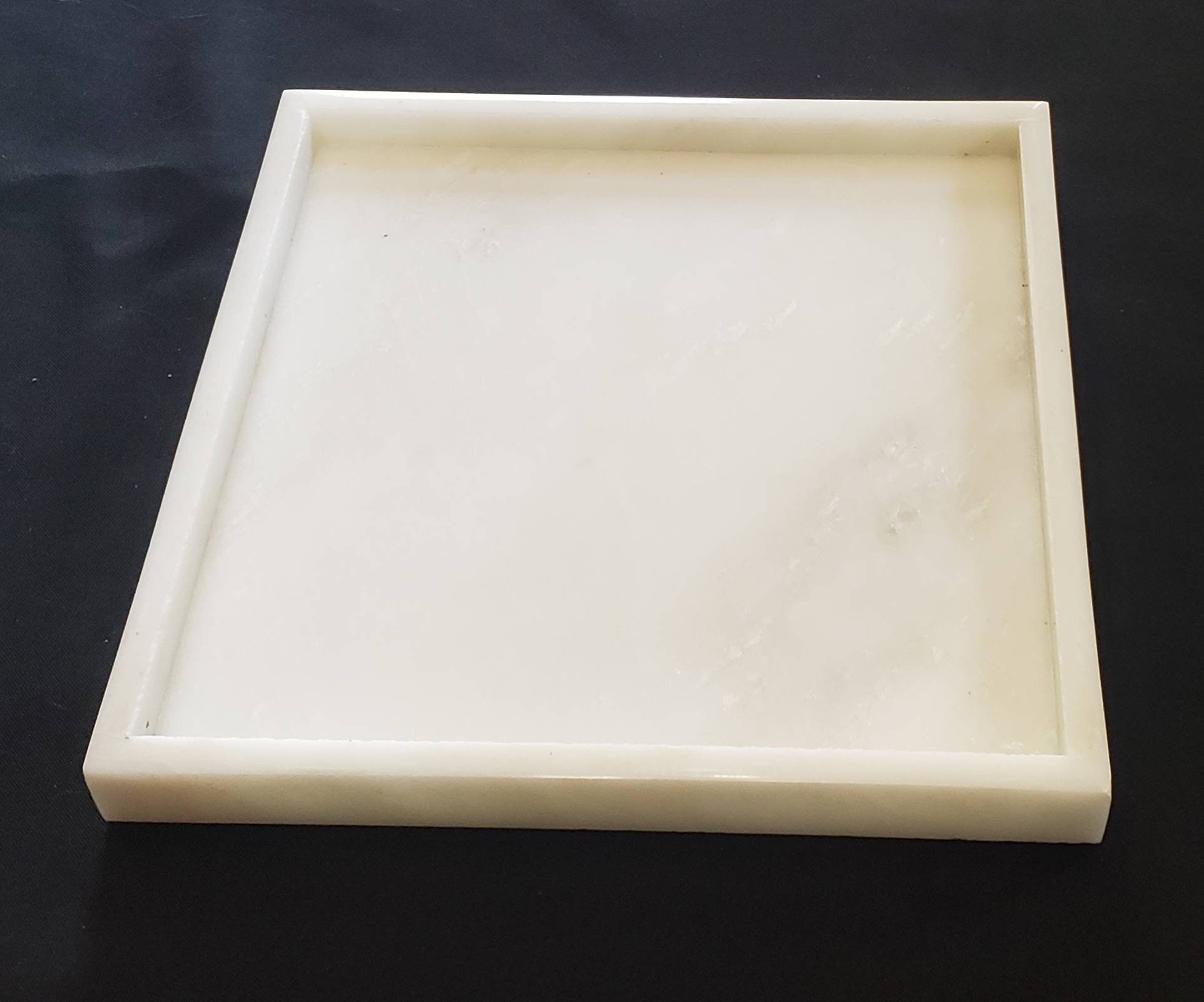 Handmade White Carrara Marble Tray 10" × 10" Height 1", Perfect for ...