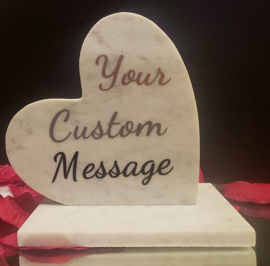 Bianco Carrara Marble Heart 6 Polished Heart on Marble - Etsy