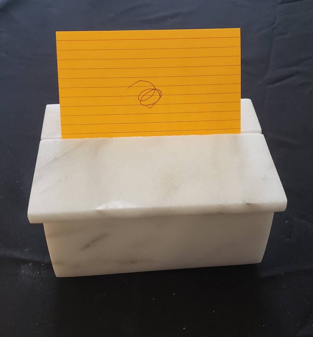 Marble Recipe Box Glacier White Marble 8"×6" Height 6 1/2" Fits 7x5 ...