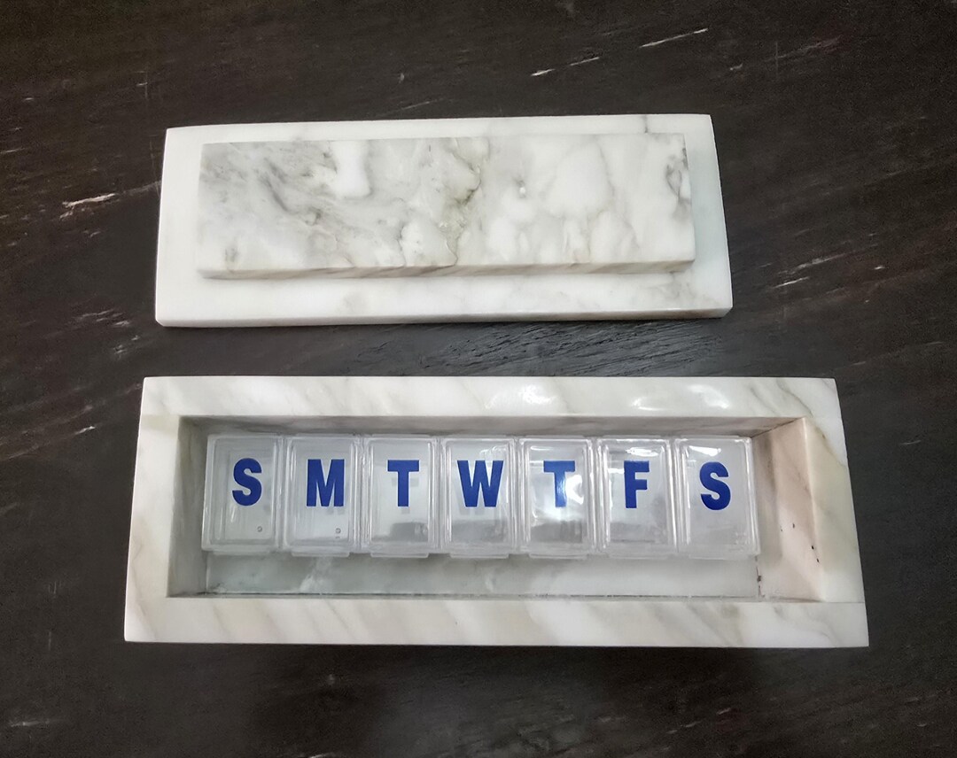 Calacatta Gold Marble Pill Box Marble Box 7"×2 1/4" Height 2 3/8" Box ...