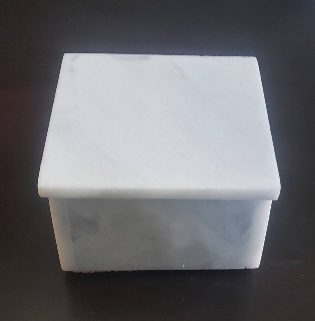 Handmade White Marble Box Glacier White Marble 5"×5" Height 3 ...