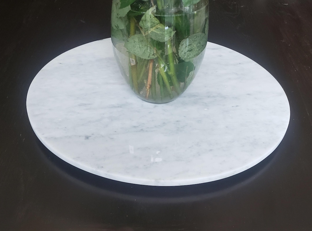 Handmade Bianco Carrara Marble Circle Tray/trivet Available in Various ...