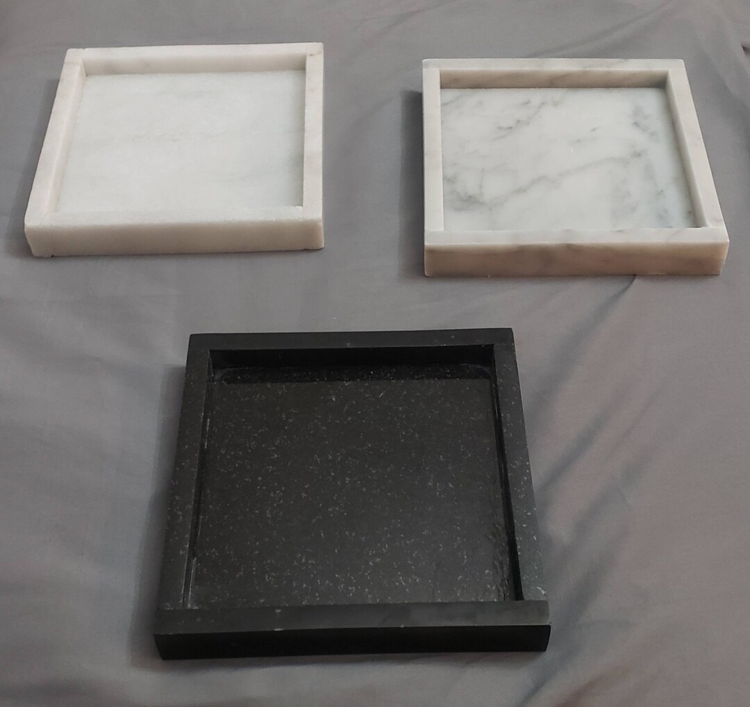 Handmade Marble and Granite Trays 6" × 6" Perfect for Your Nightstand ...
