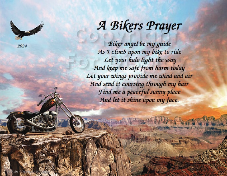 A Bikers Prayer Poem on Beautiful High Quality Background - Etsy