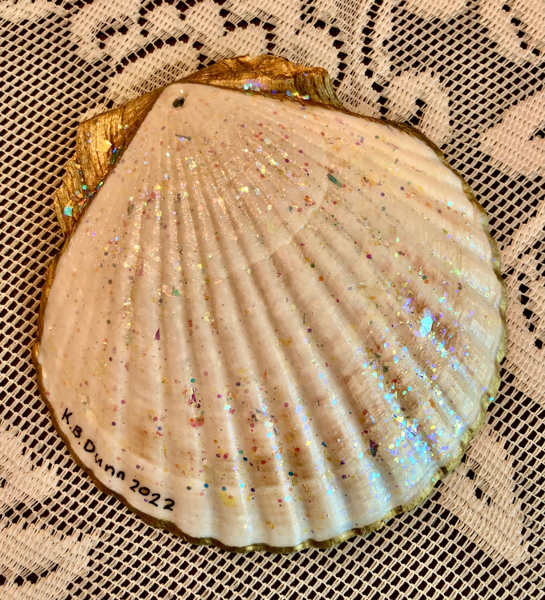 Sunflower Hand Painted Scallop Shell Jewelry / Trinket Dish. - Etsy