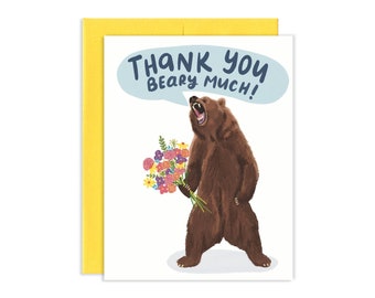 Thank You Beary Much. Cards - Etsy