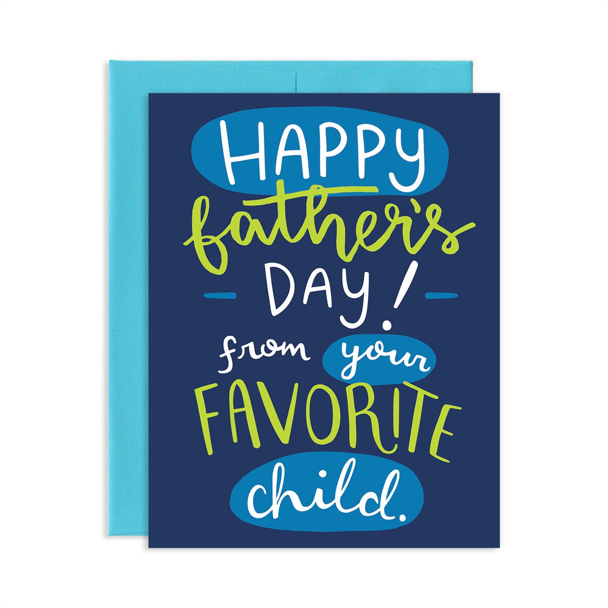 Happy Fathers Day From Your Favorite Child Greeting Card | Etsy