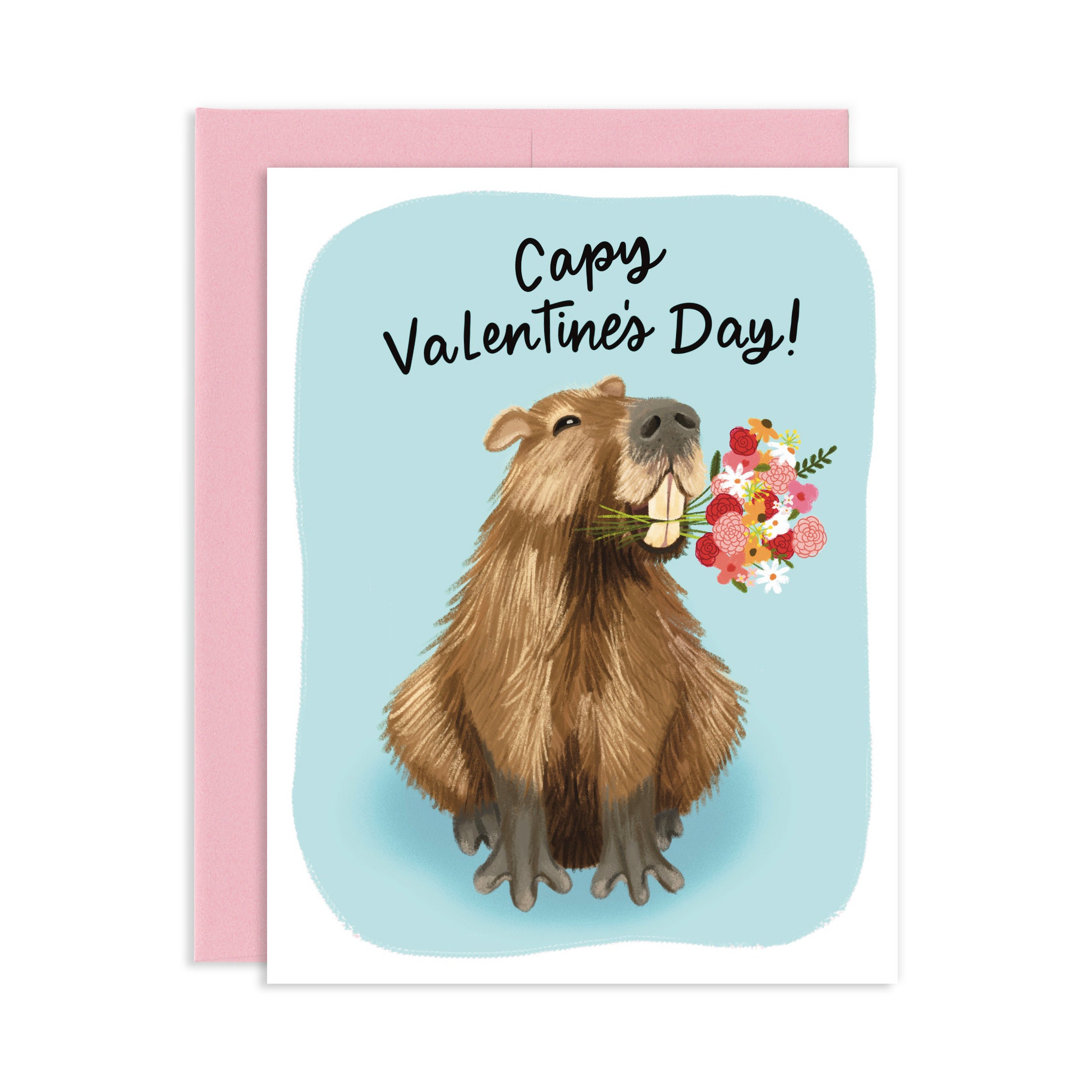 Capybara Valentine | Cute Valentine | Capybara Valentine's Day Card ...